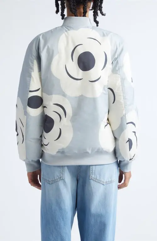 Marimekko Blossa Unikko Bomber Jacket In Grey Off White Dark Grey